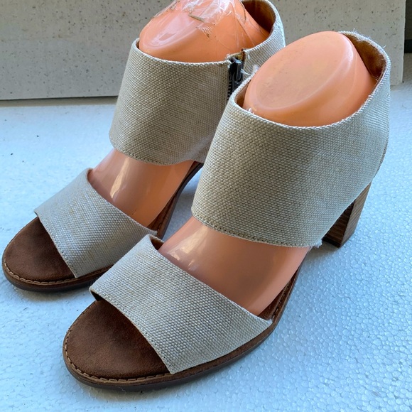 Toms | Shoes | Toms Sandal Marjorca Zip Strap Heels Natural White ...
